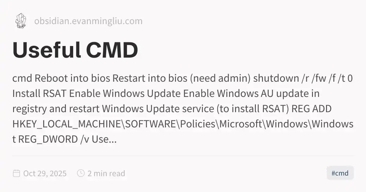 Useful CMD